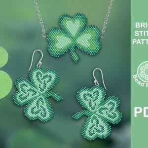 tulip brick stitch pattern for earrings brooch pendant