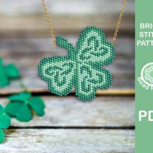 tulip brick stitch pattern for earrings brooch pendant