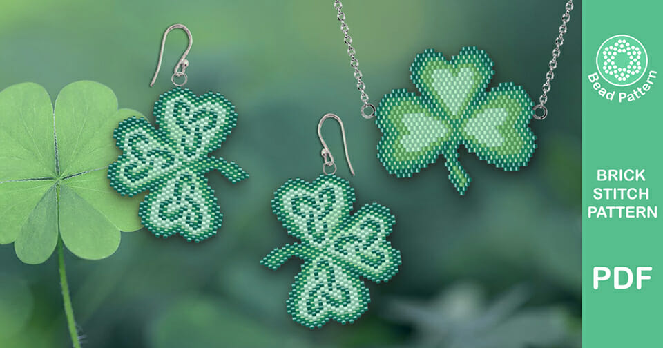 Shamrock brick stitch pattern PDF miyuki delica