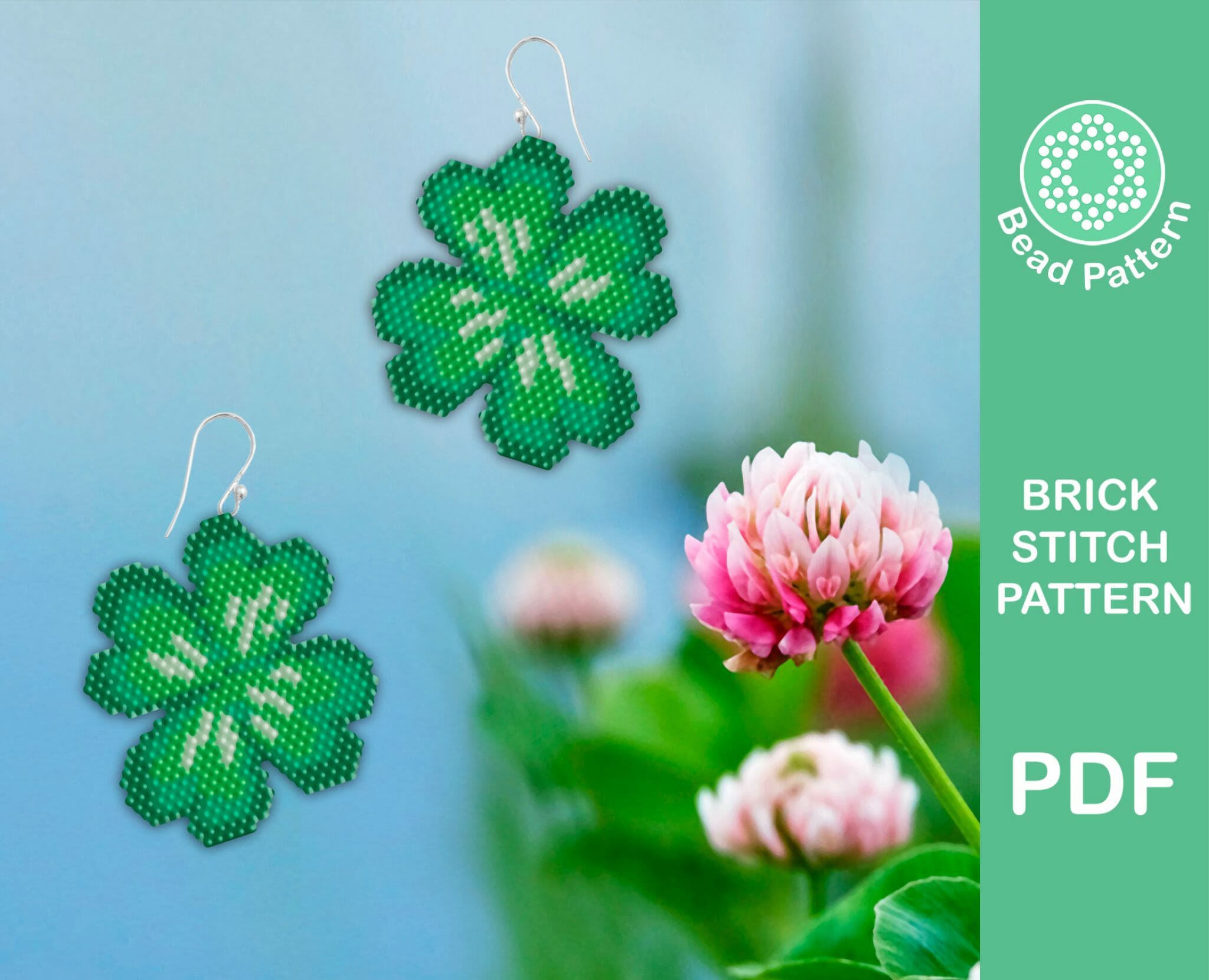 Four leaf clover beading pattern Miyuki Delica PDF
