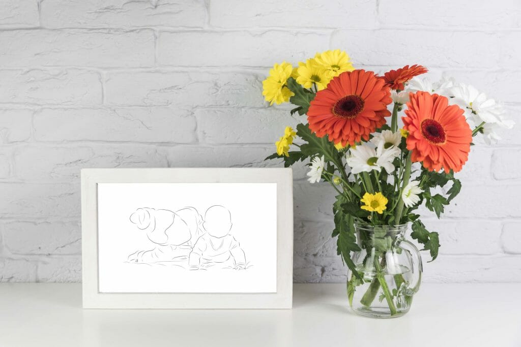 Custom Line Drawing Family Portrait From Photo - Crealandia