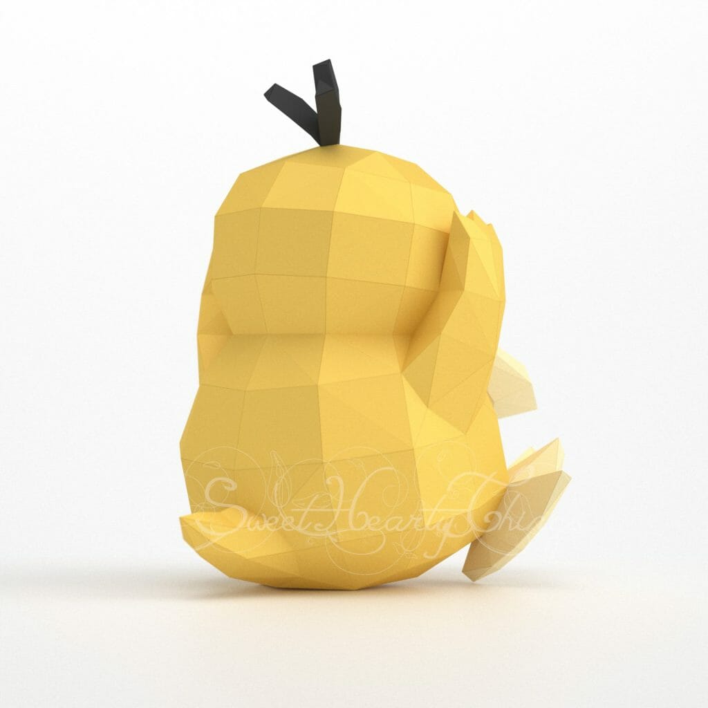3d Papercraft Pokemon Psyduck Koduck PDF DXF Templates - Crealandia