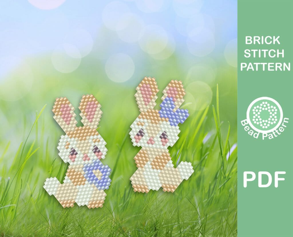 Bunny brick stitch pattern for Easter decor, ornament