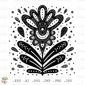 Geranium Flower Svg Silhouette Cricut Stencil Template Dxf - Crealandia