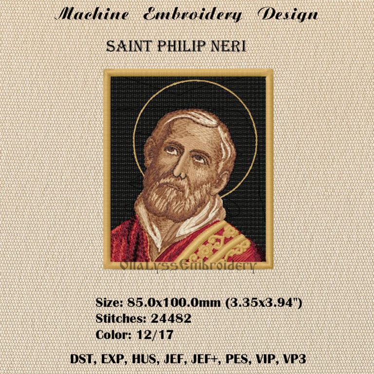 Saint Philip Neri embroidery design