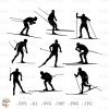 Skier Svg Silhouette Cricut Stencil Dxf Clipart Png
