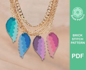 Angel wings brick stitch pattern for earrings or charm