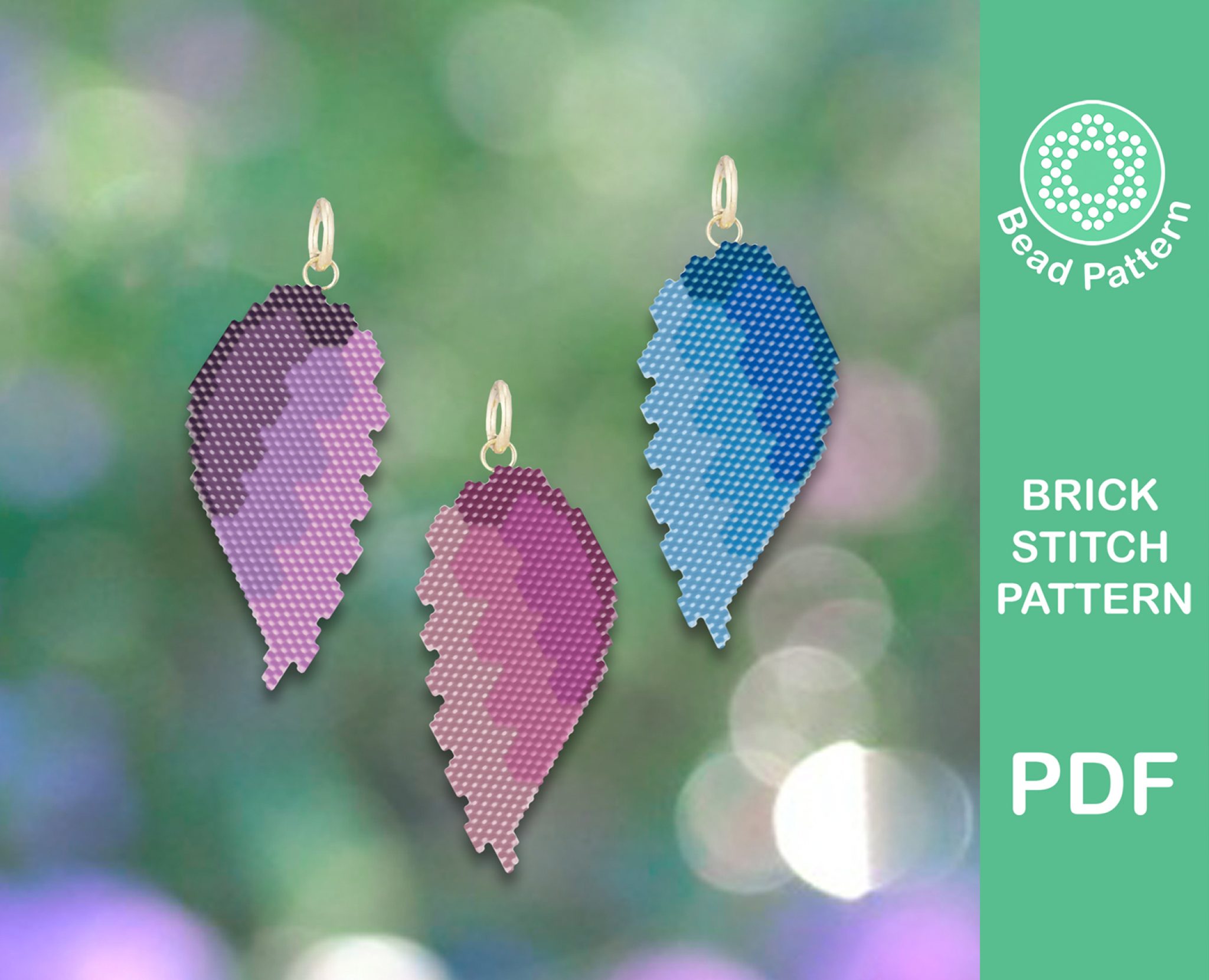 Angel wings brick stitch pattern for earrings or charm