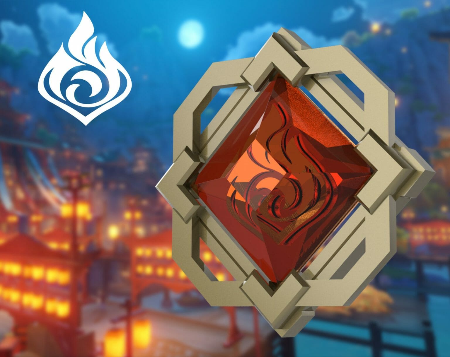 Liyue Pyro vision for genshin cosplay 3d model - Crealandia