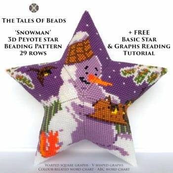 Peyote Star Pattern Snowman - Beaded Star Winter Seed Bead Ornament ...