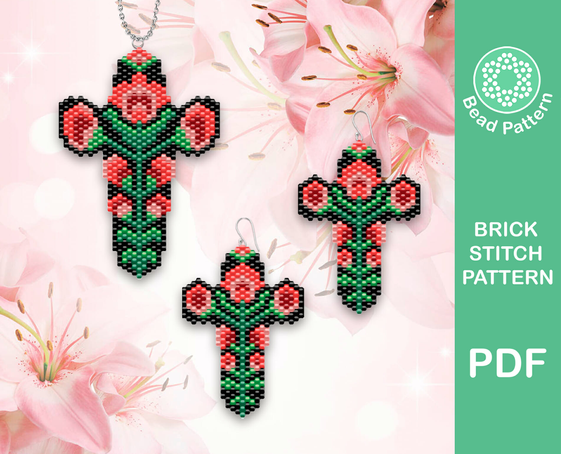 Cross brick stitch patterns PDF miyuki delica
