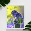 Digital Download, Lady Violet, Printable Drawing JPG, PNG