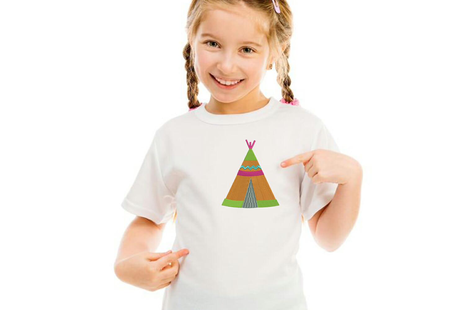 Teepee machine embroidery design wigwam embroidery