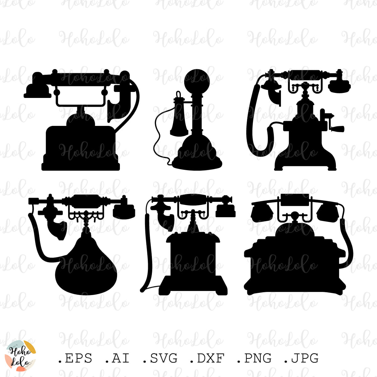 Retro Phone Svg Vintage Phone Clipart Png Stencil Dxf