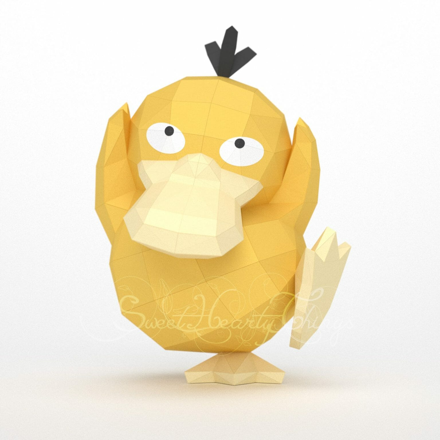 3d Papercraft Pokemon Psyduck PDF DXF Templates - Crealandia