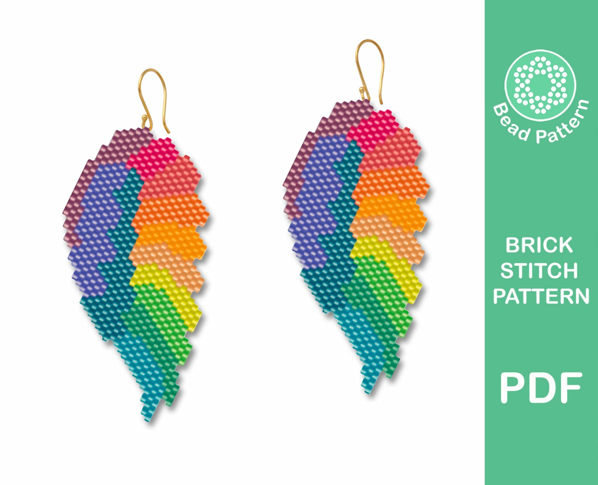 Angel wings brick stitch pattern for earrings or charm