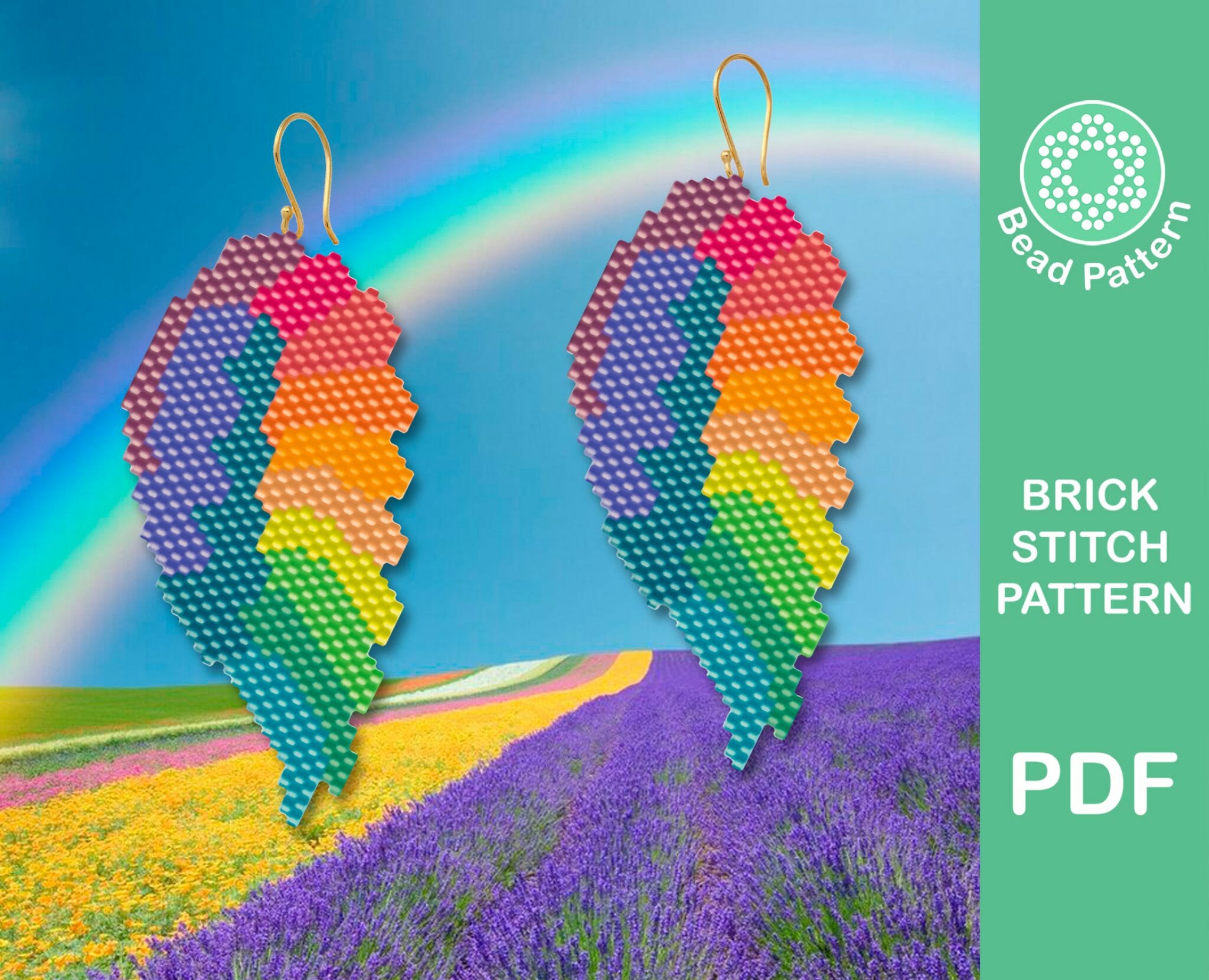 Angel wings brick stitch pattern for earrings or charm