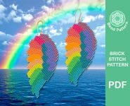 Angel wings brick stitch pattern for earrings or charm