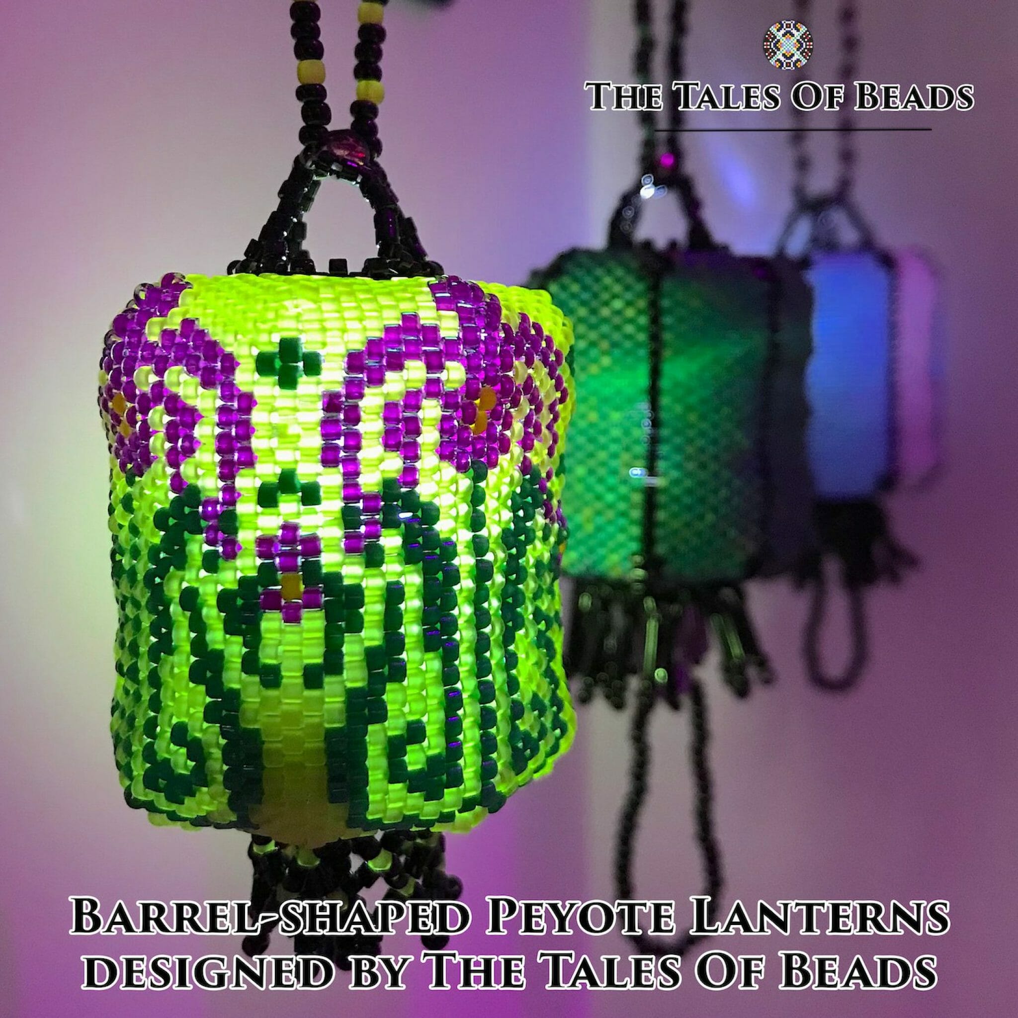 Beaded Lantern Pattern - Irises / Peyote Tutorial Seed Bead Chinese ...