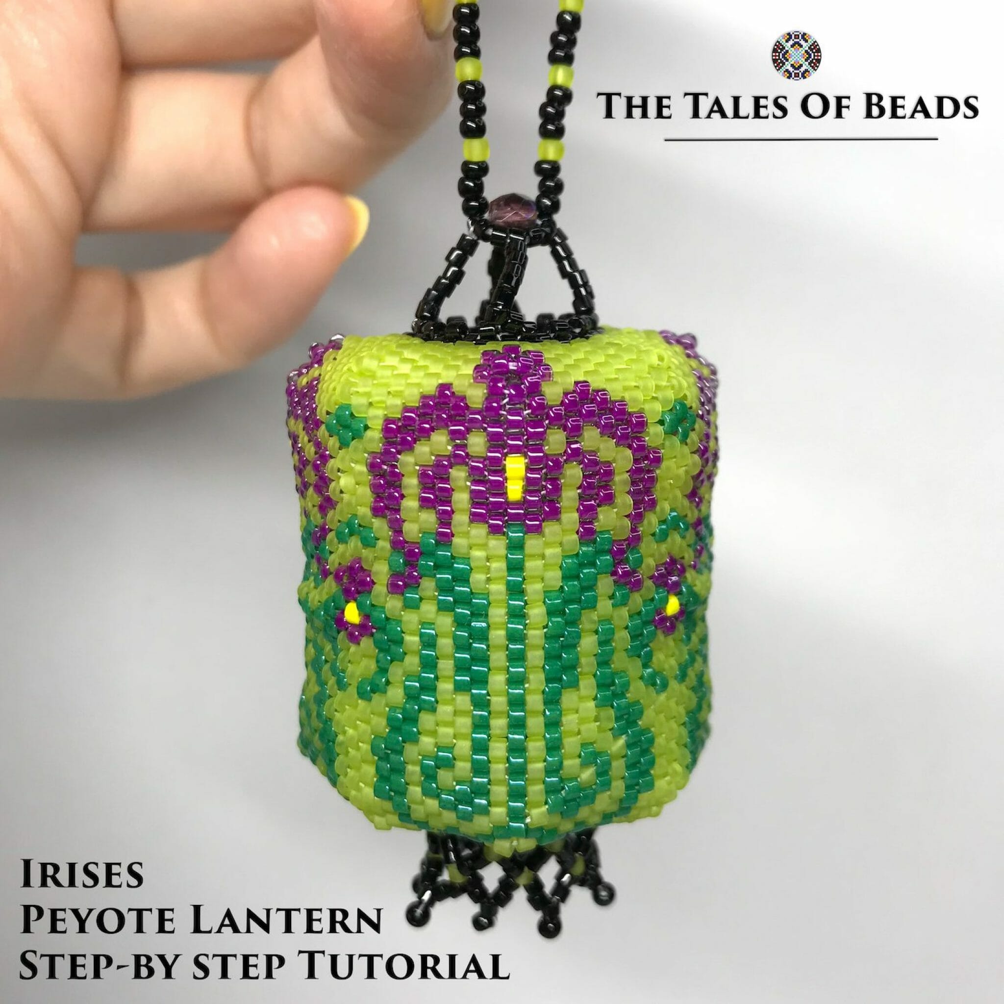 Beaded Lantern Pattern - Irises / Peyote Tutorial Seed Bead Chinese ...