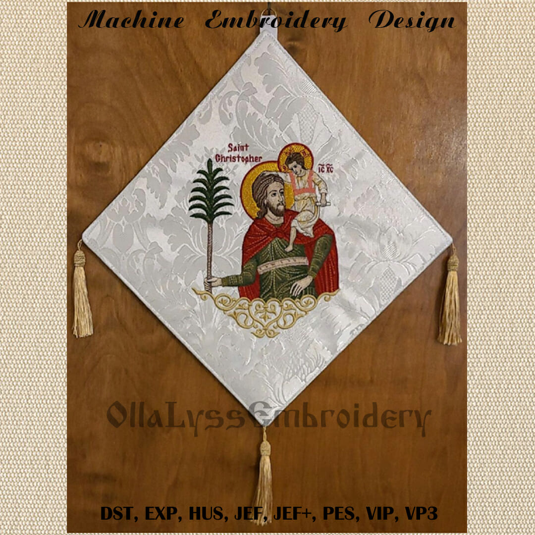 Saint Christopher 7x8 machine embroidery design