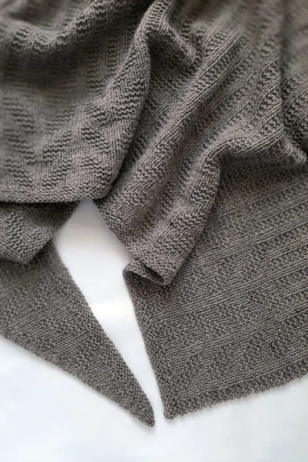 Comfy Asymmetrical Shawl Knitting Pattern Textured Design