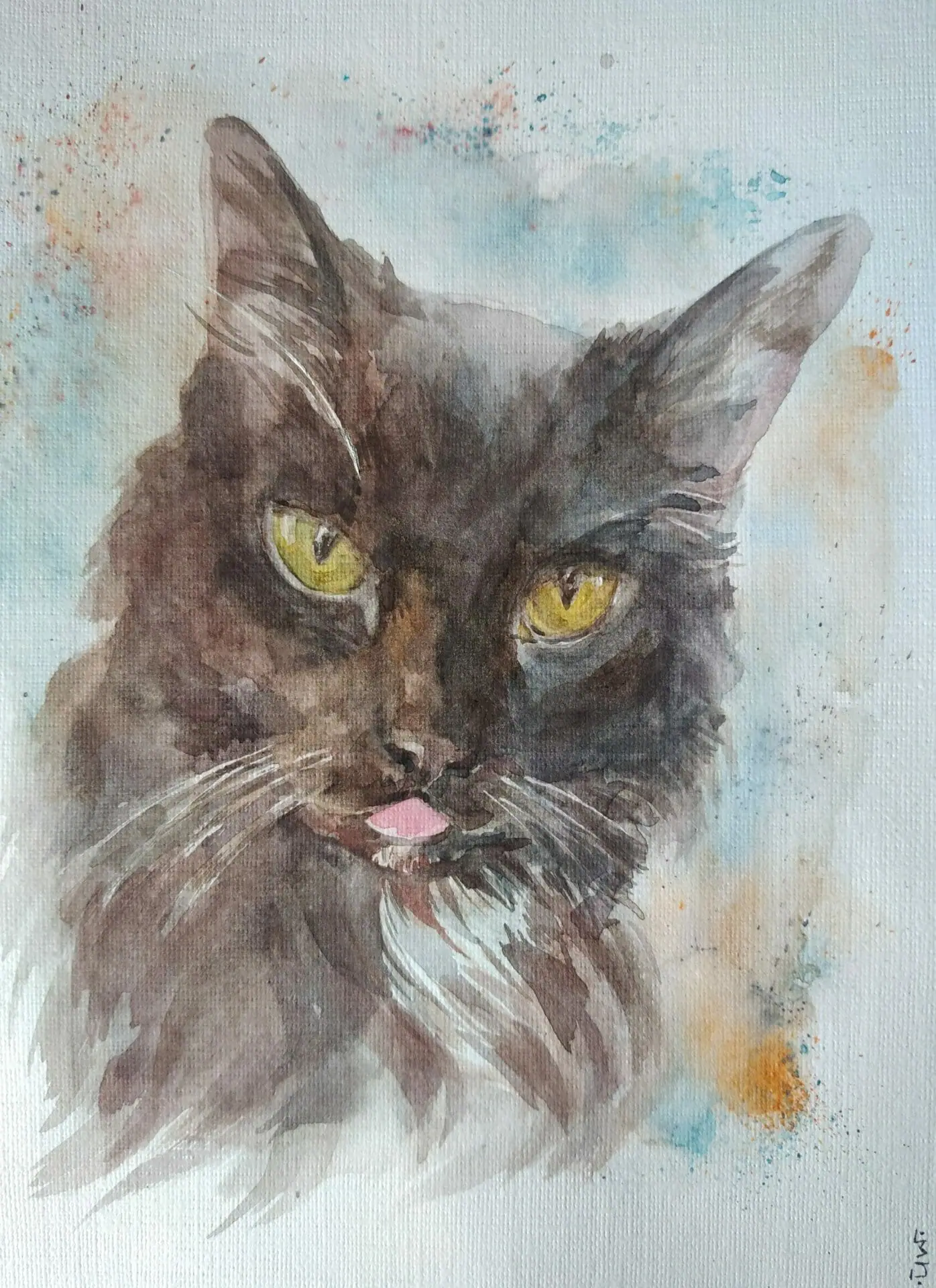 Sweet Rylee Memorial Pet Portrait Watercolor Painting