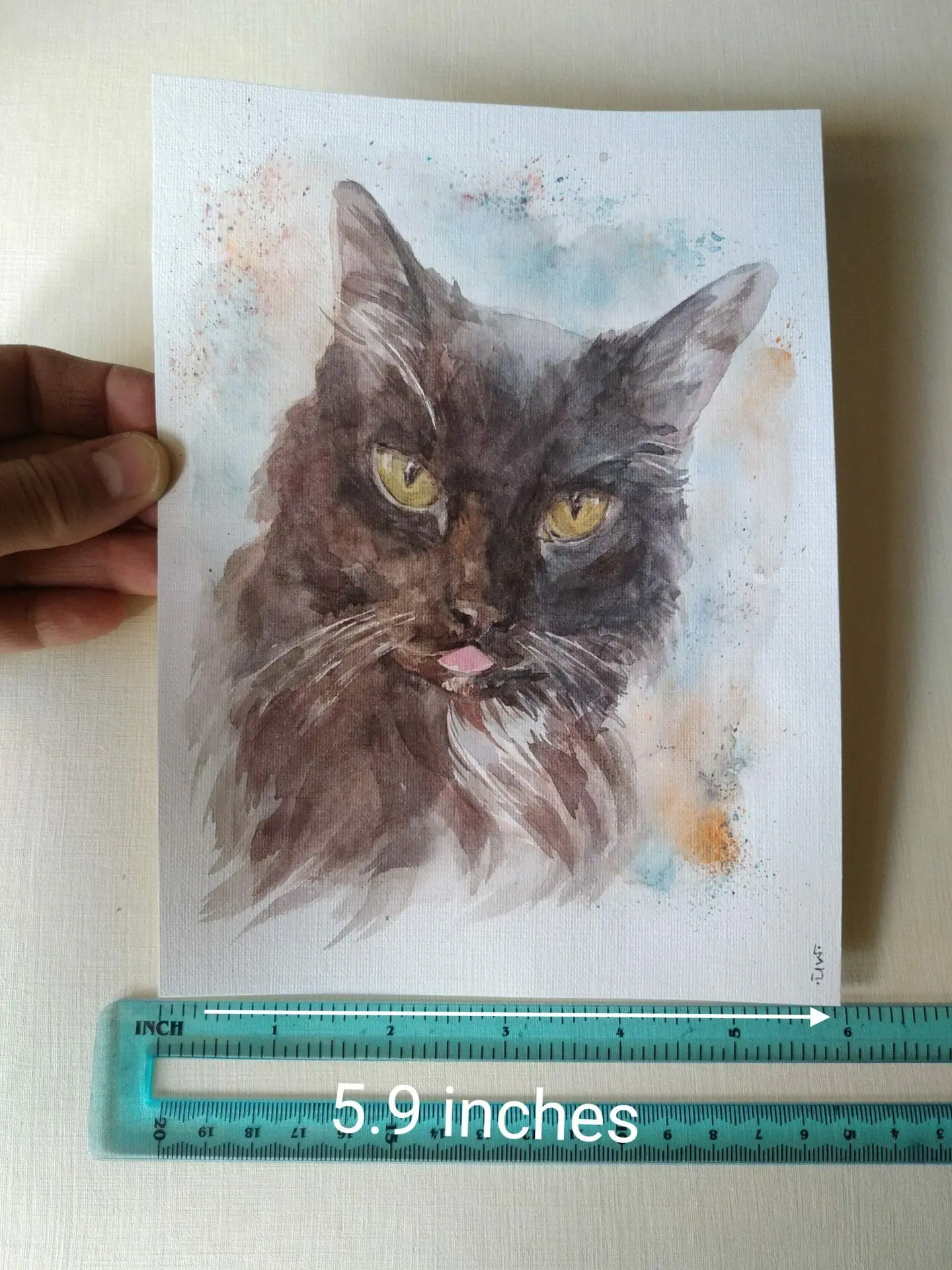 Sweet Rylee Memorial Pet Portrait Watercolor Painting
