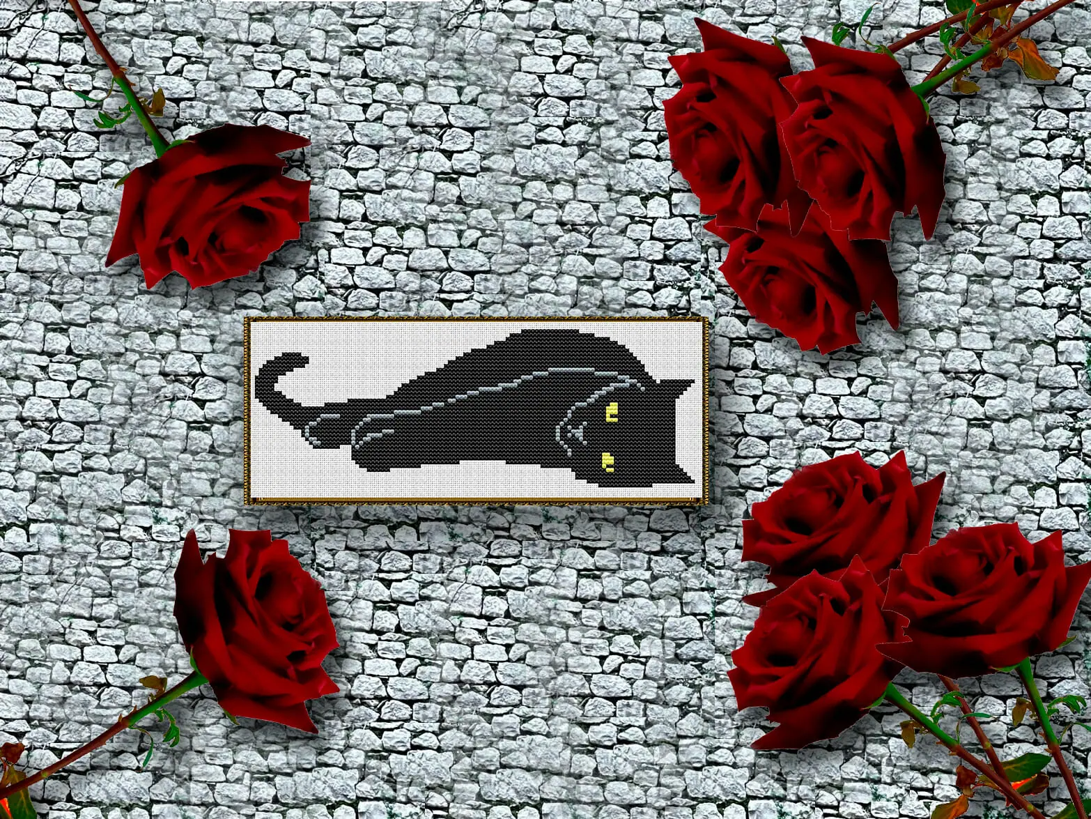 Cross stitch pattern Black cat pdf chart - Crealandia