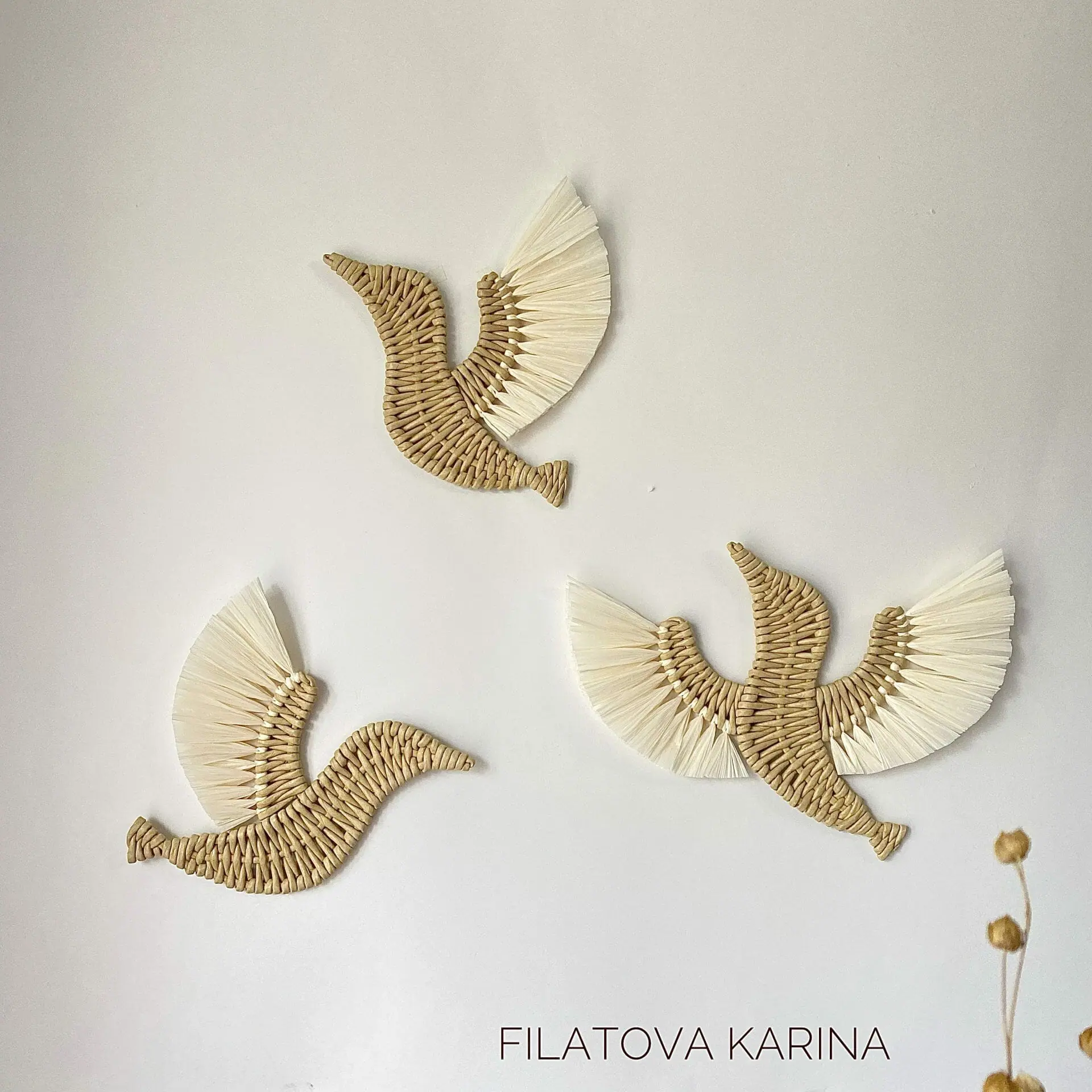 Set of the 3 wicker birds - Crealandia