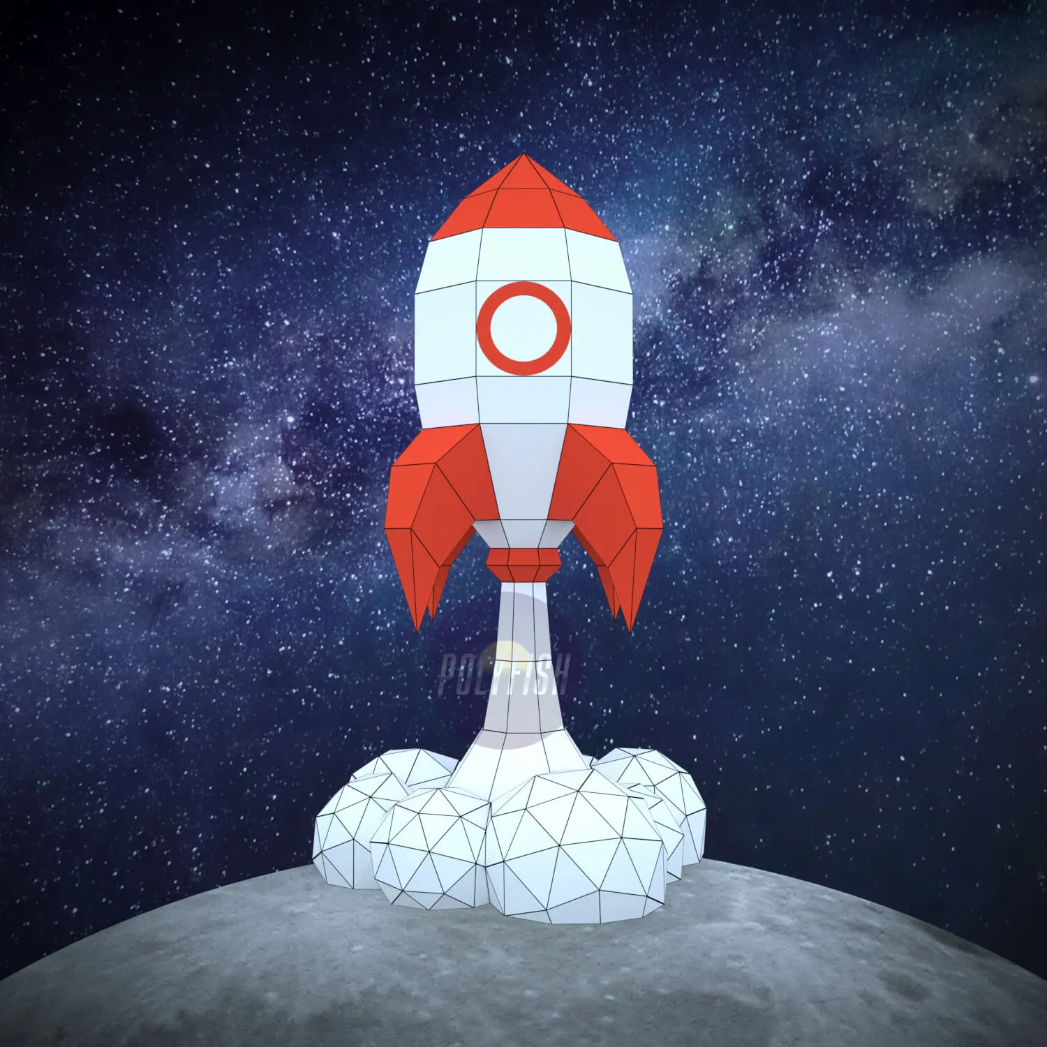 DIY Rocket template Papercraft PDF - Crealandia