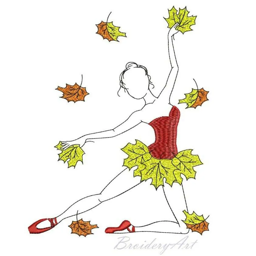 Autumn Dancer machine embroidery design - Crealandia