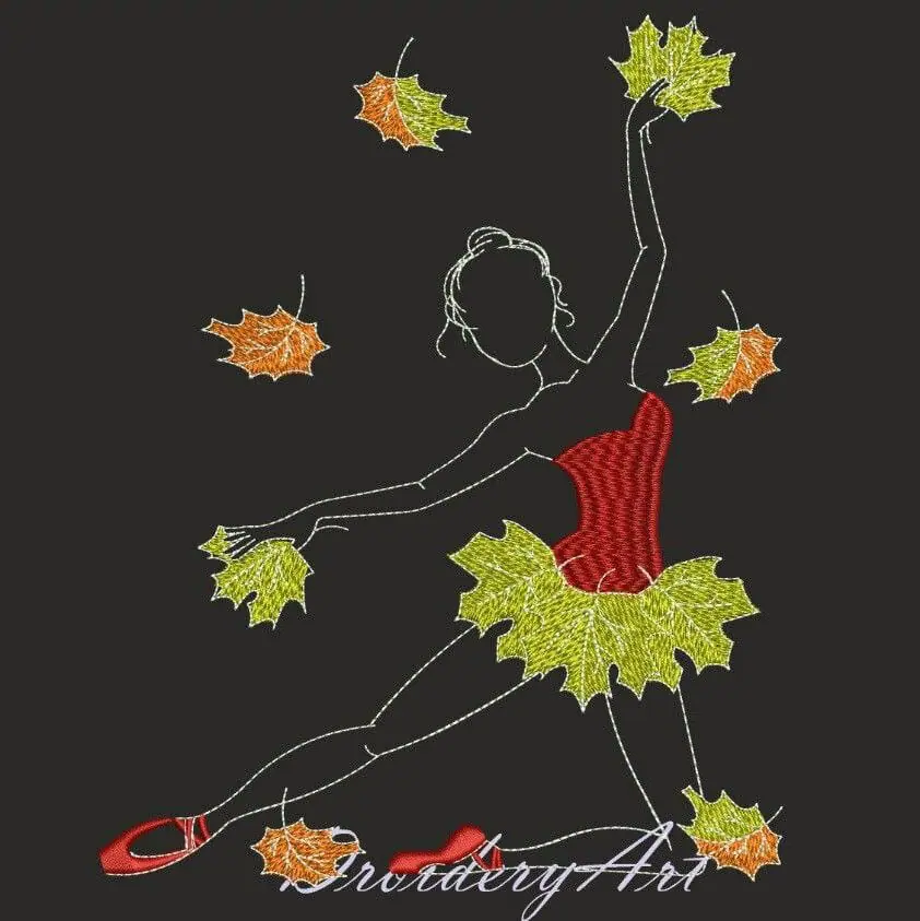 Autumn Dancer machine embroidery design - Crealandia