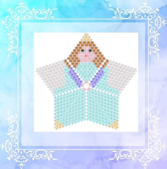 Motivo Mini Angelo per stella 3D in tessitura peyote - Crealandia