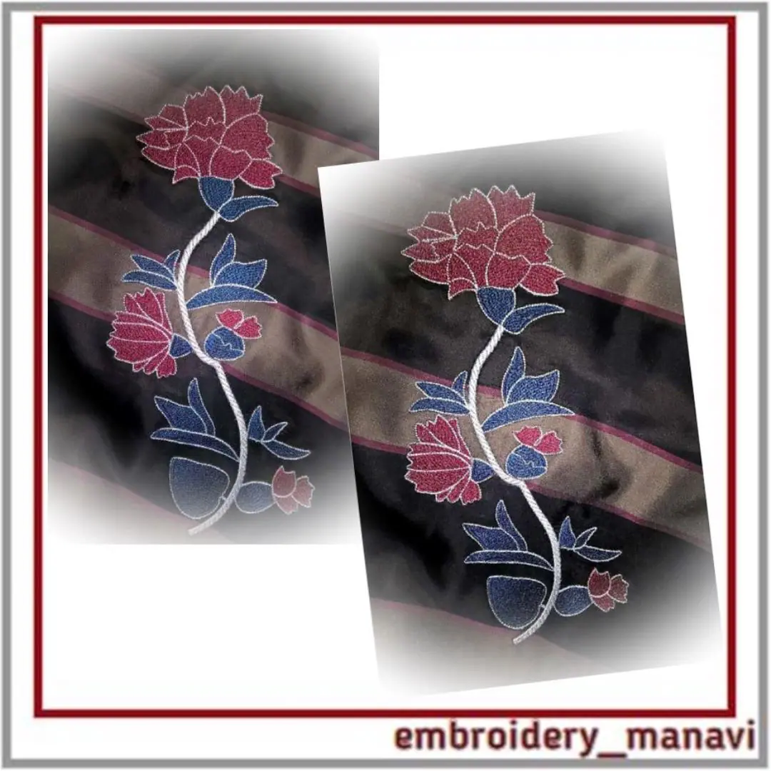 Carnation flower in 3 size Machine Embroidery Design