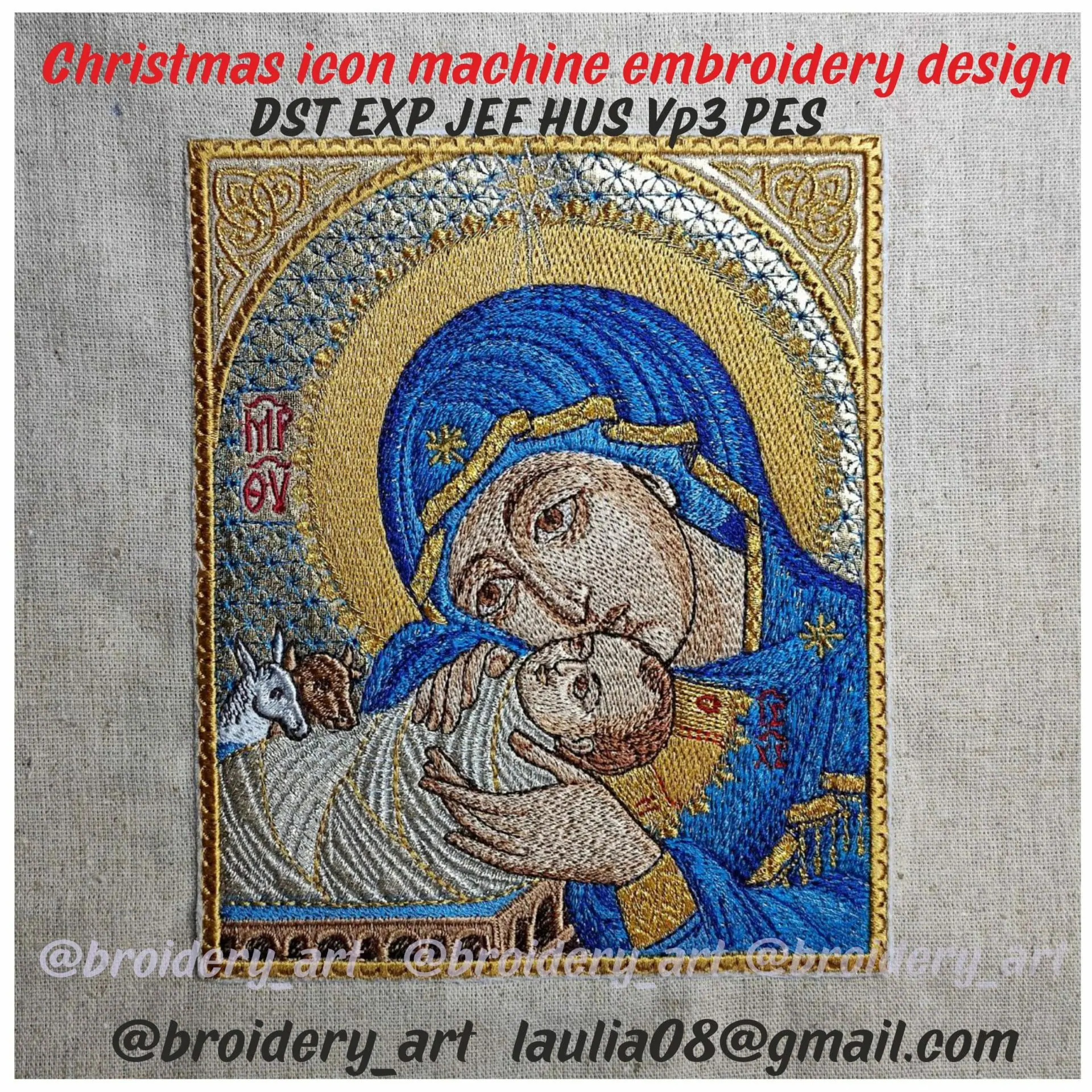Сhristmas icon machine embroidery design - Crealandia