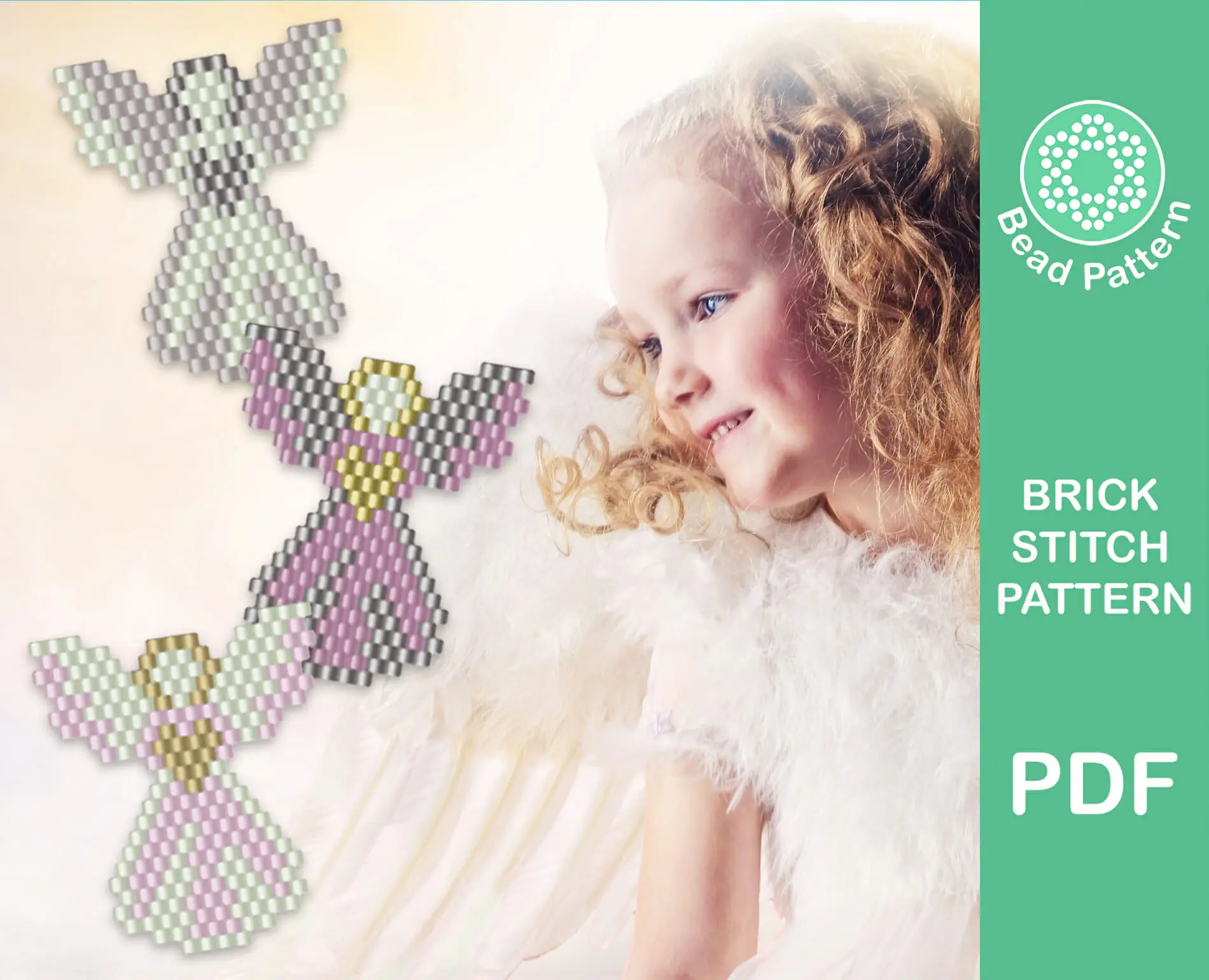 Angel brick stitch beading pattern PDF miyuki delica