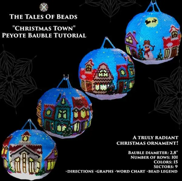 Christmas Town Beaded Bauble Tutorial - Peyote Ball Pattern Seed Bead ...