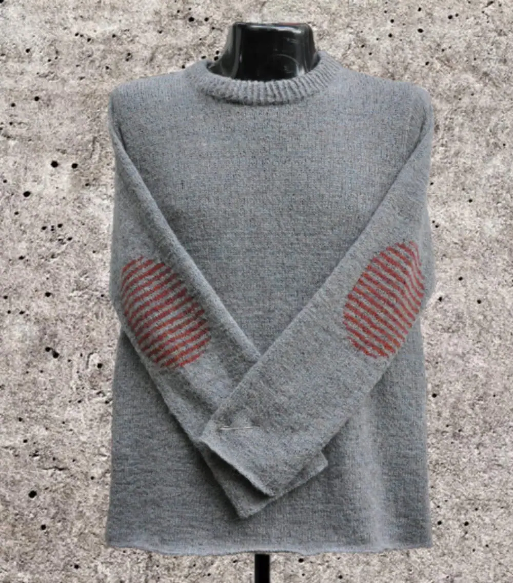 Elbow patches sweater knitting pattern PDF ENG