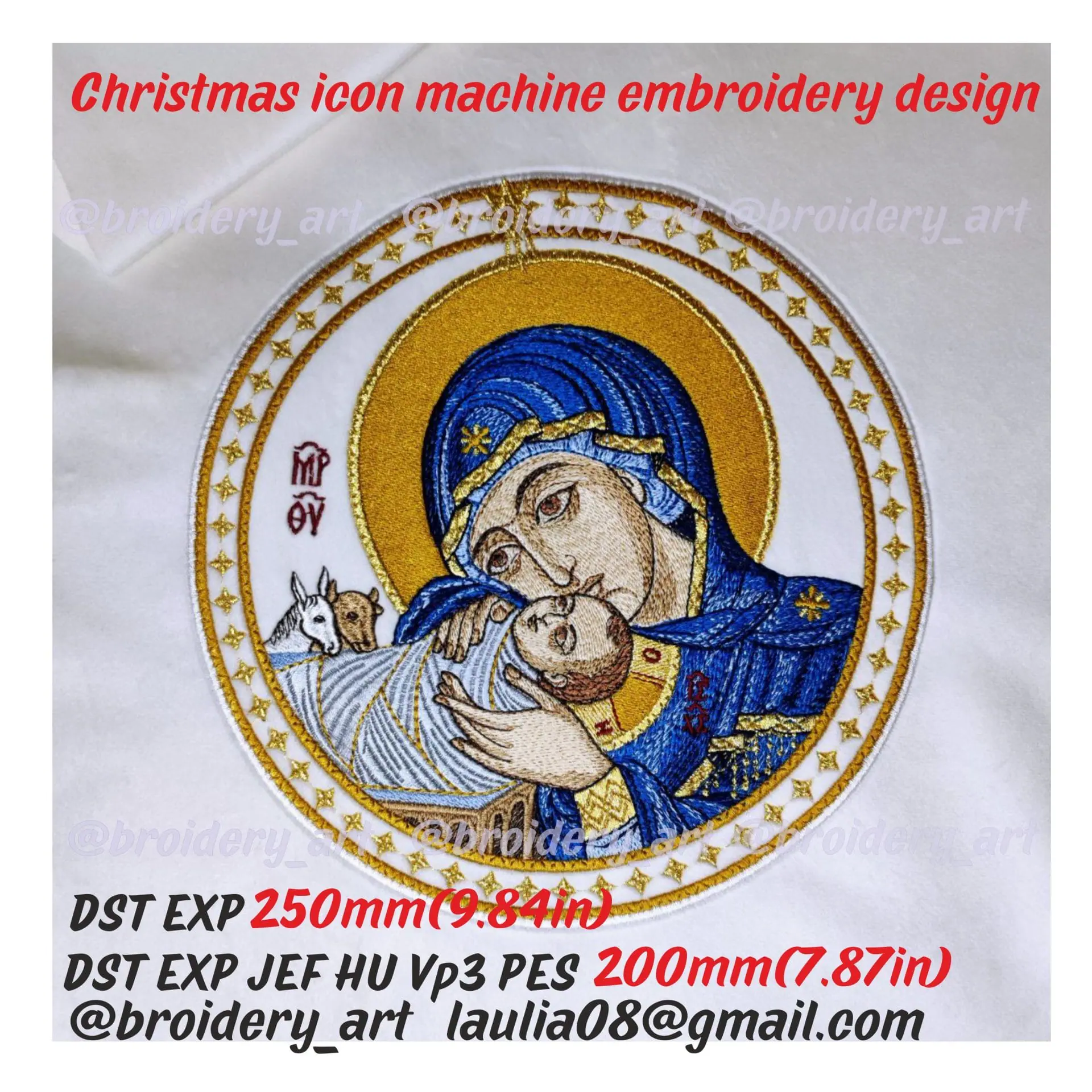 Сhristmas icon machine embroidery design - Crealandia