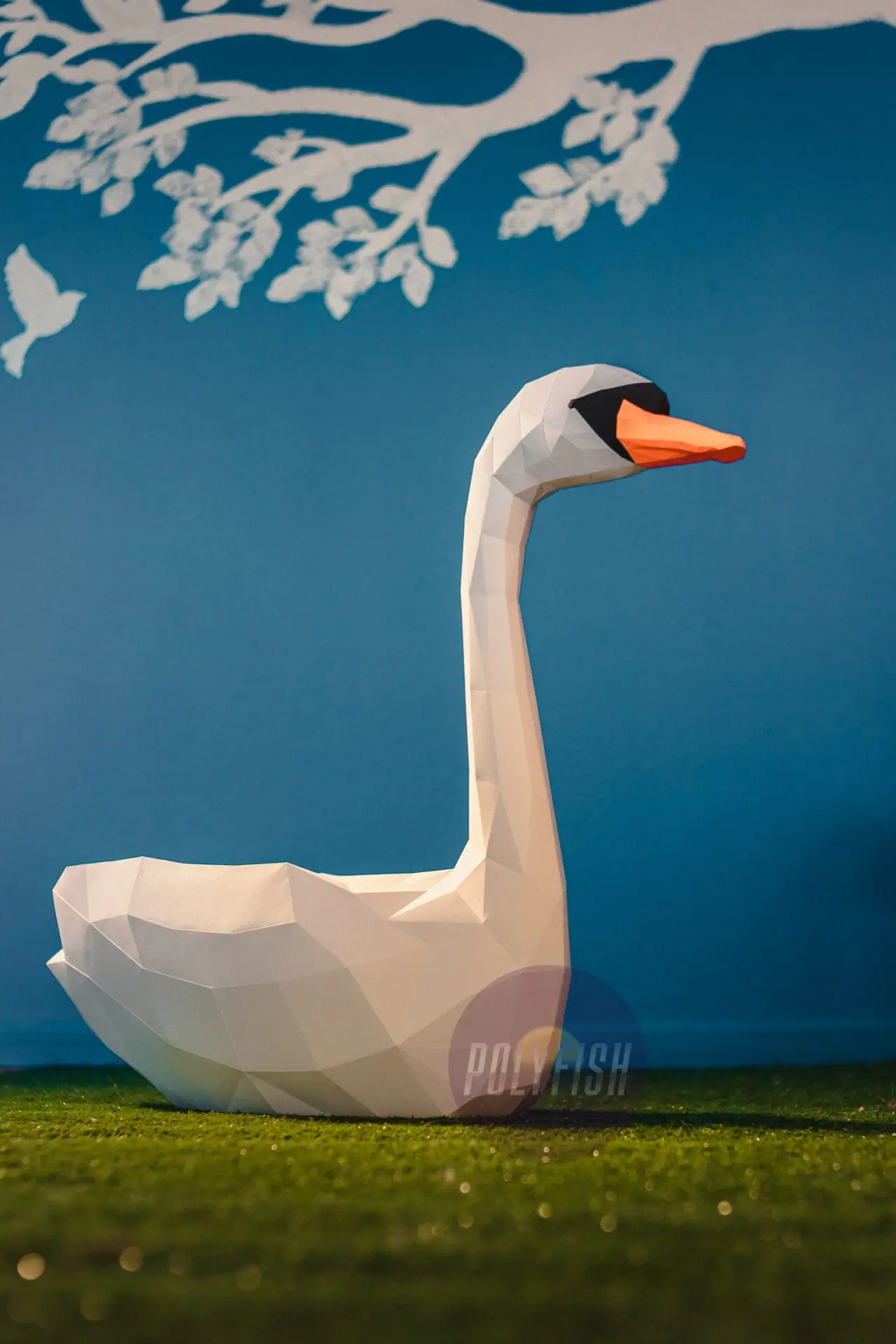DIY Swan template Papercraft PDF - Crealandia