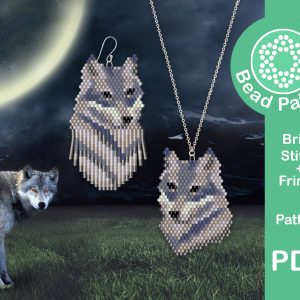 Spider Fringe earrings Brick stitch & fringe beading pattern