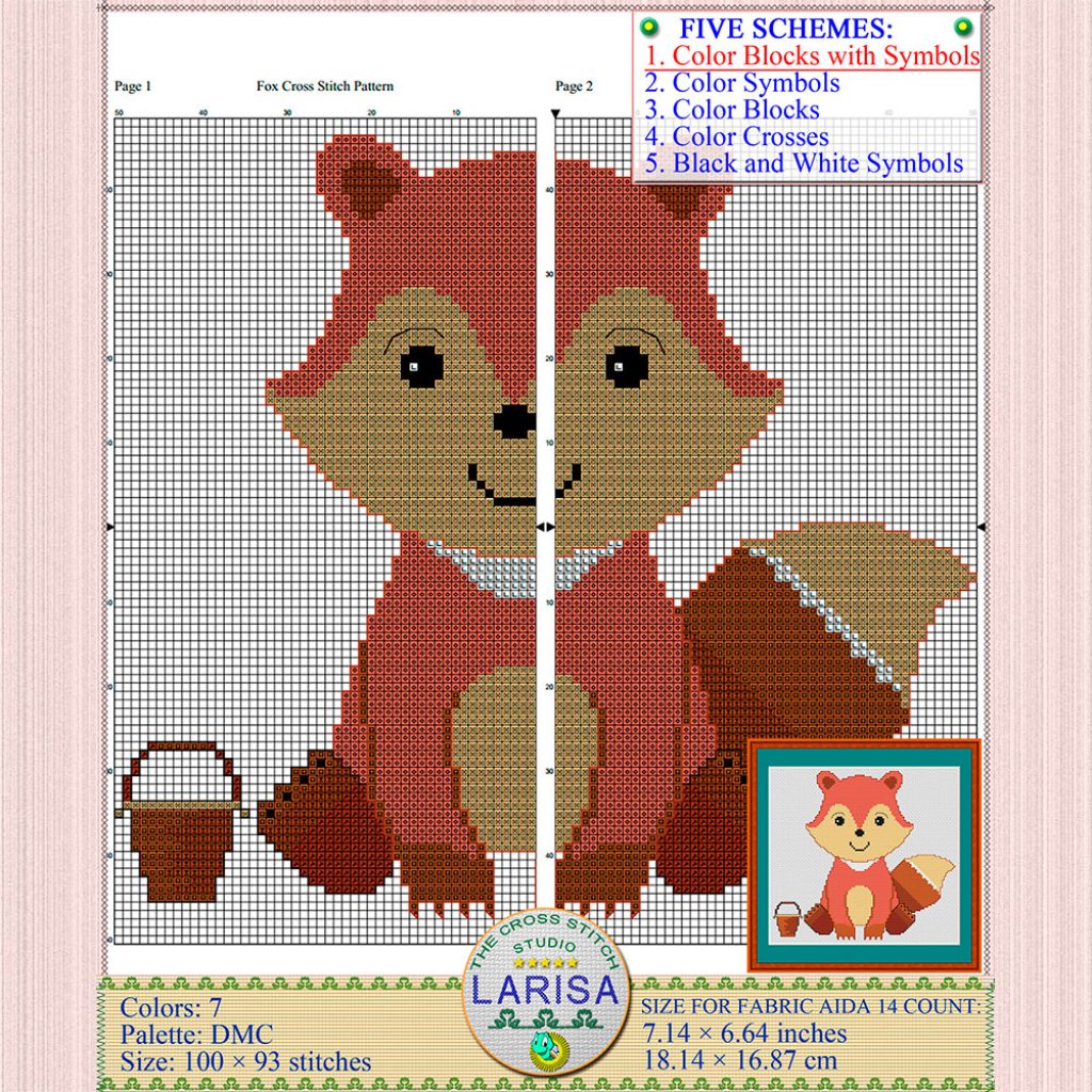 Fox Cross Stitch Pattern | Cross-stitch the Sly Fox Cub - Crealandia