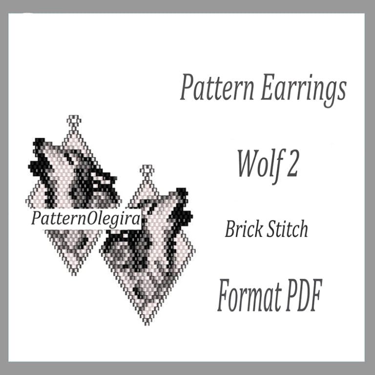 Wolf 2 beading earrings patterns Olegirabeadpatterns