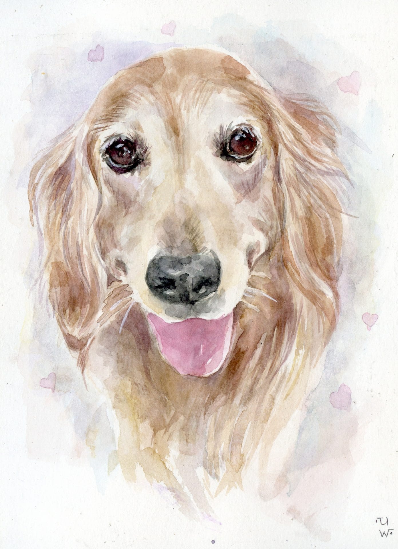 Sweet Gypsi Memorial Portrait Watercolor Painting - Crealandia