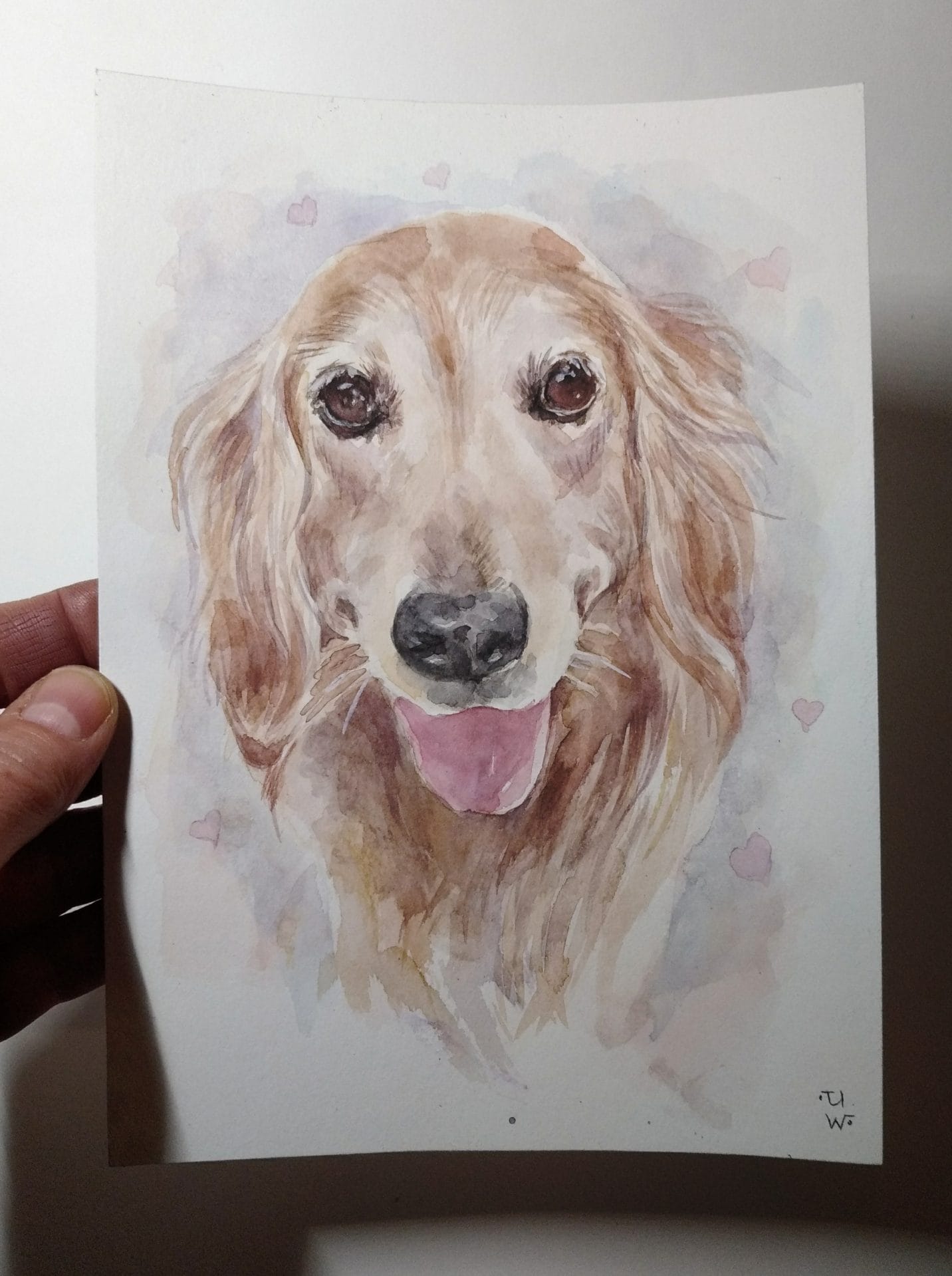 Sweet Gypsi Memorial Portrait Watercolor Painting - Crealandia