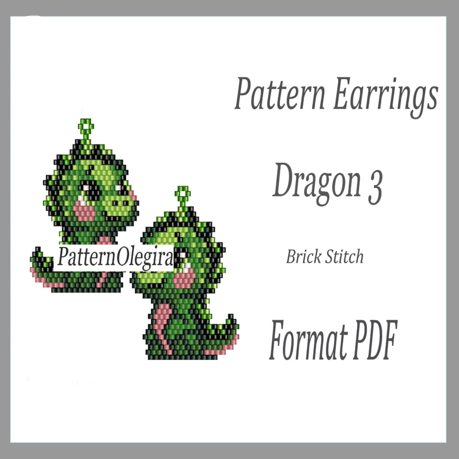 Dragon 3 beading earrings patterns Olegirabeadpatterns
