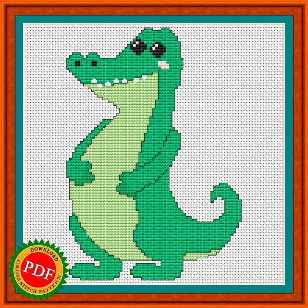 Alligator Cross Stitch Pattern | Charming Alligator Chart for Animal ...