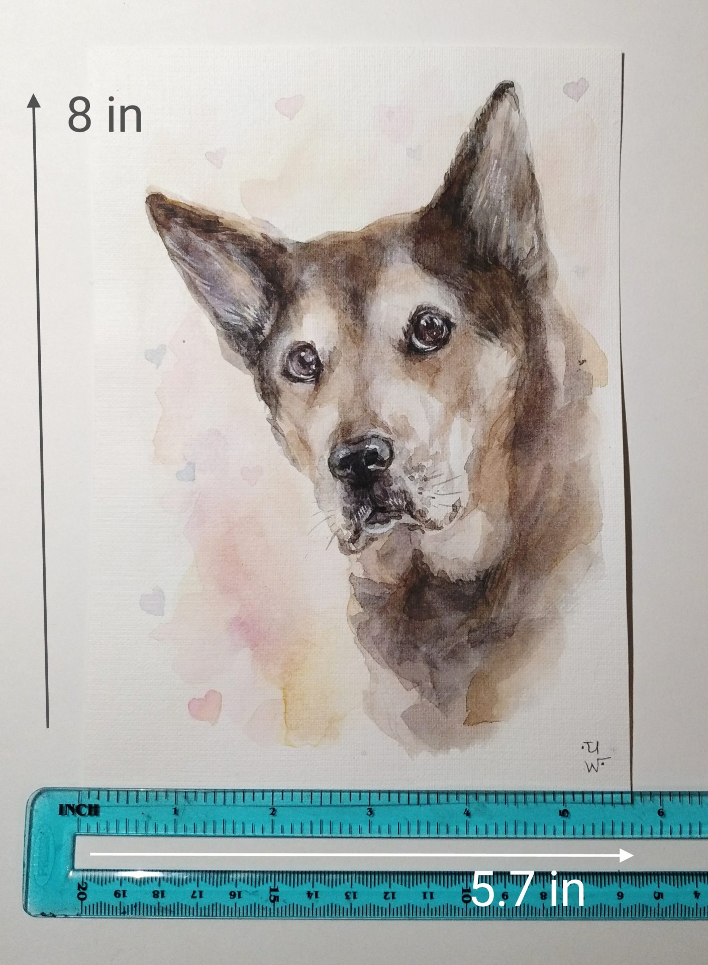 Sweet Pumpkin Memorial Portrait Watercolor Painting
