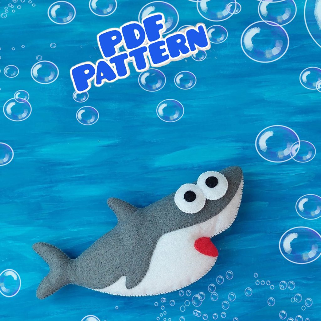 Felt pattern Felt shark pattern Shark sewing pattern - Crealandia